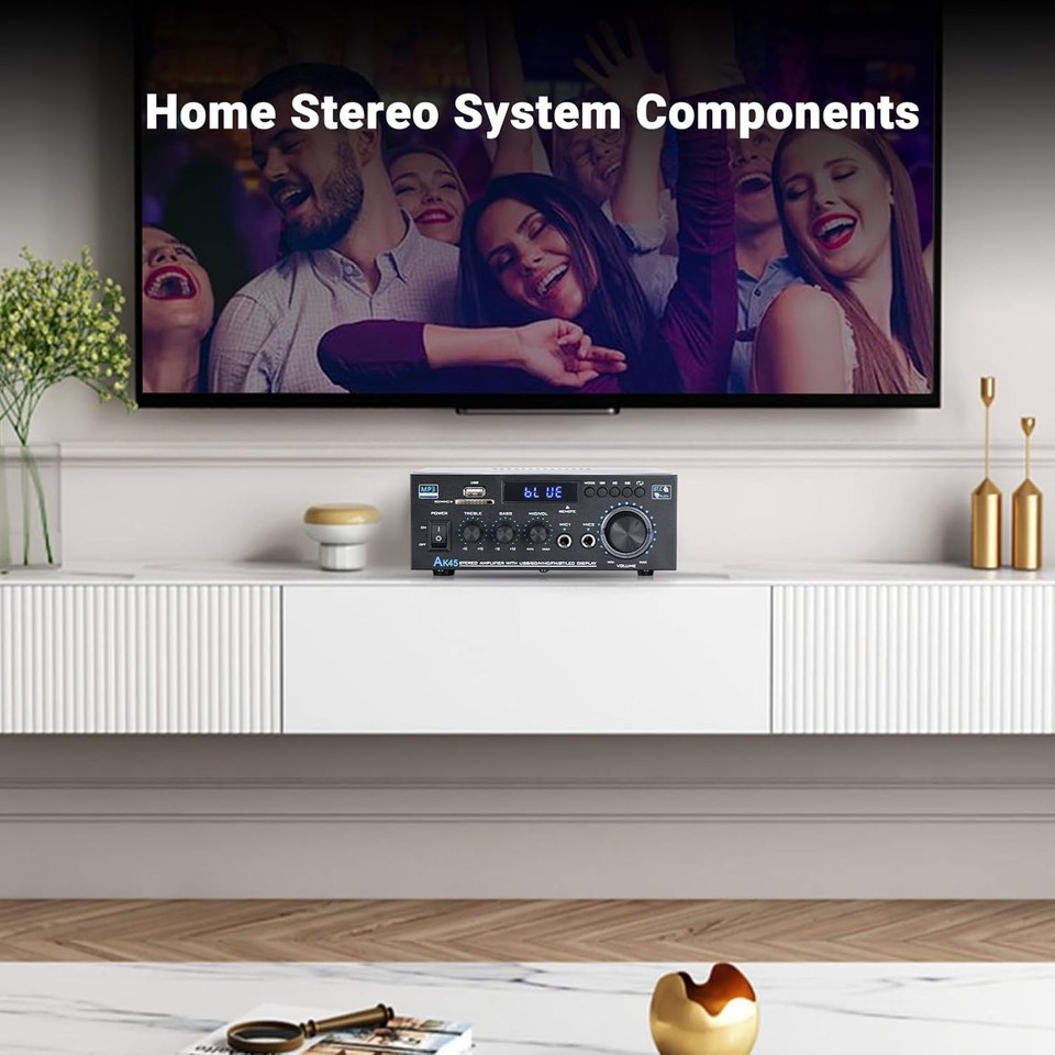 Stereo Receiver & Amplifier Home Audio Amp, AK45 Bluetooth for Black | eBay