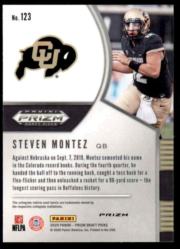 2020 Panini Prizm Draft Picks RC Steven Montez Colorado Buffaloes #123 | eBay