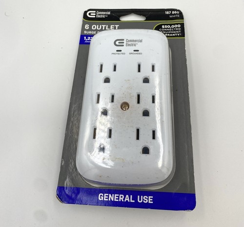 Commercial Electric 6 Outlet Surge Protector General Use Sealed | eBay