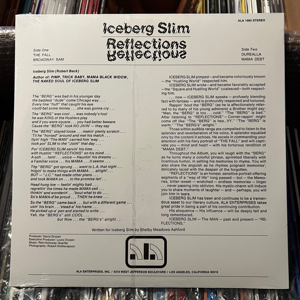 Iceberg Slim - Reflections **BRAND NEW / SEALED** Vinyl Record LP Album ...