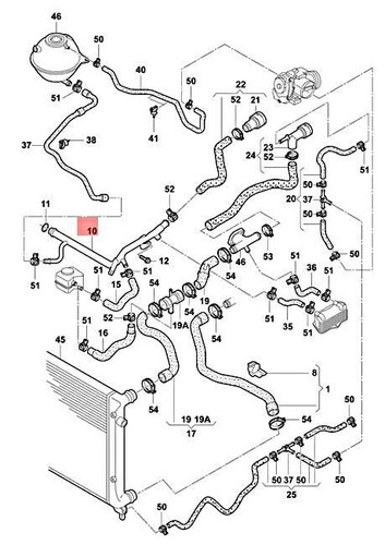 NEW VW AUDI SKODA SEAT BORA CADDY GOLF VARIANT COOLANT PIPE 06A121065CB ...