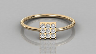 Minecraft Cube Design In Pure 10K Yellow Gold With Genuine White ...