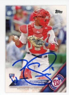 SIGNED BASEBALL CARD AUTO TOPPS 2016 WASHINGTON NATIONALS PEDRO ...