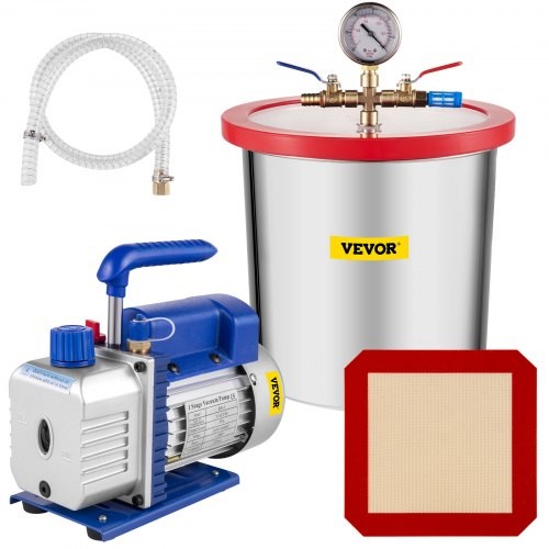 HOT/ 3 Gallon Vacuum Chamber Kit Stainless Steel Degassing Chamber 12L ...