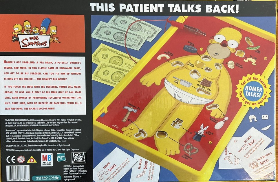 OPERATION The Simpsons Edition Talking Homer BOARD GAME NEW SEALED | eBay