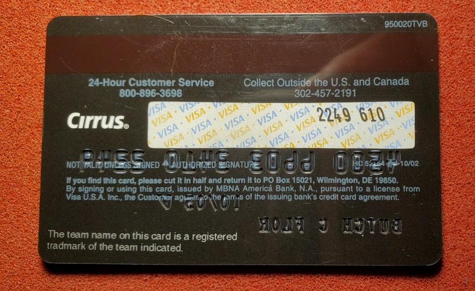 Green Bay Packers NFL MBNA Quantum Visa credit card exp 2005. Our ...