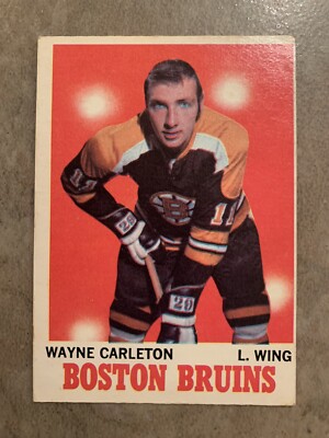 1970-71 O-Pee-Chee Wayne Carleton Card #9 Boston Bruins - VG+ (see pics ...