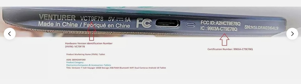 VENTURER VOYAGER 2GB /16 GB 7" LCD Screen Android 10 Go Tablet ...
