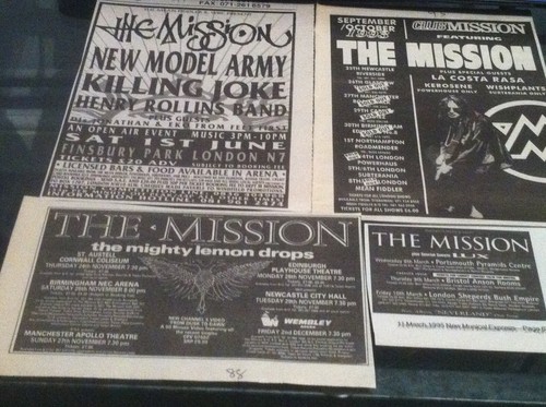 THE MISSION - UK TOUR DATES 1991 1993 1988 1993 original advert ...