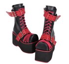 Womens New Fashion Punk Square Toe Lace Up Buckle Strap Ankle Boots ...