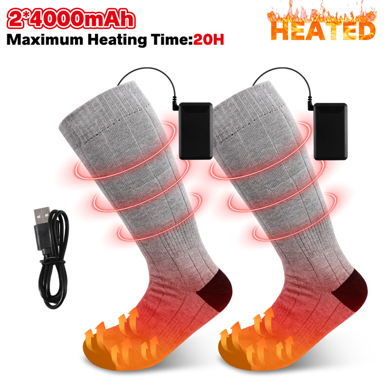 Electric Vest/Socks Heated Jacket USB Thermal Warm Heat Pad Winter Body ...