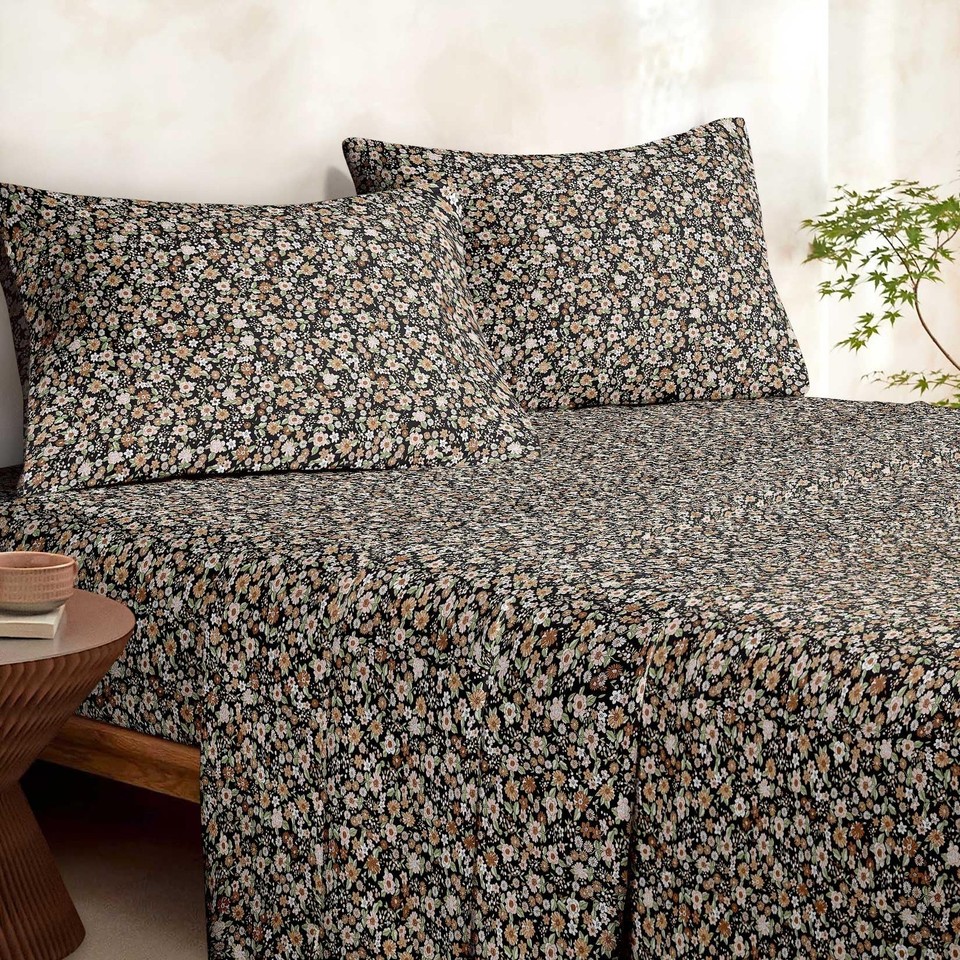 - Shabby Chic Bed Sheets, 4-Piece Sheet Set, Floral Flower Pattern ...