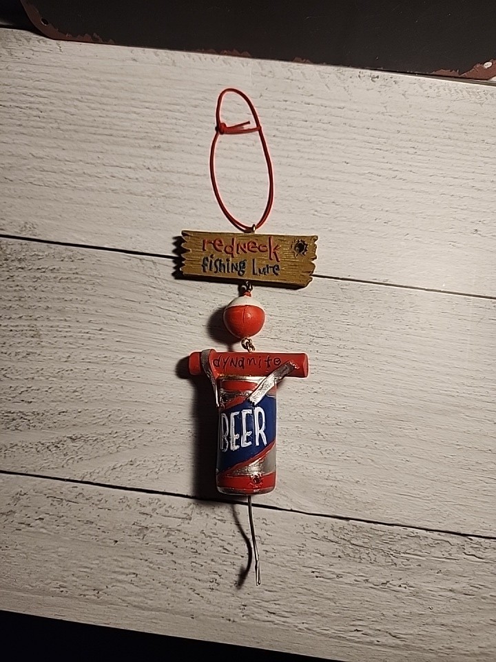 Christmas Ornament Redneck Fishing Lure - Bobber, Stick Of Dyndmite ...