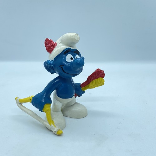 Smurfs 20102 Archer Smurf Bow & Arrow Vtg Archery Figure Schleich Peyo ...