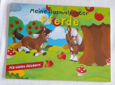 Pferde Stickerbuch Malbuch Ausmalposter Kinder Malen Basteln | eBay.de