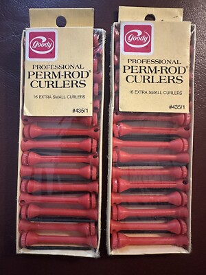 2 Packs VTG Goody Professional Extra Small Perm Rod Curlers Rollers ...