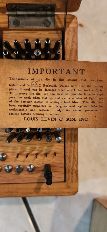 Louis Levin & Son Watch Staking Set Watchmaker Repair Tools in Wooden ...