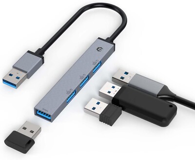 Premium 4-Port USB C Hub Featuring a Single Rapid 5Gbps USB 3.0 and 3 ...