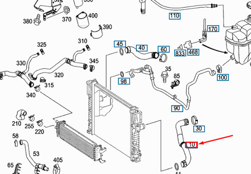 NEW MERCEDES-BENZ E W211 RADIATOR TOP HOSE A2115010382 OEM NO DUTY TO ...