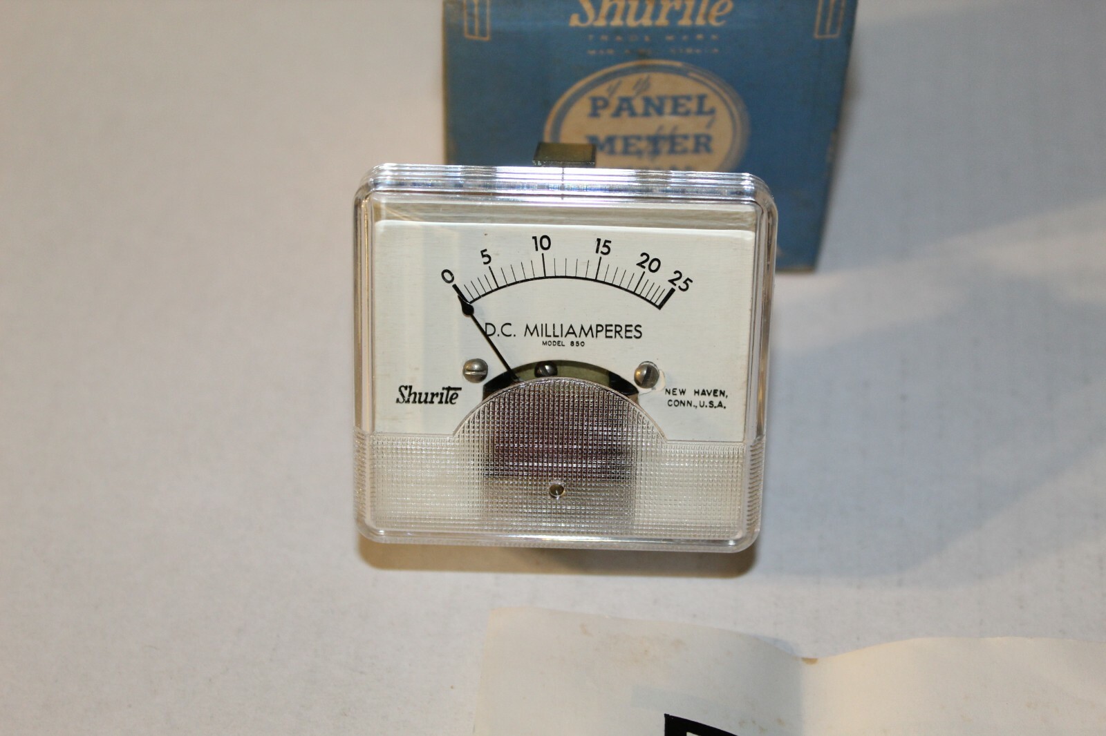 2 1959 Shurite Panel Meters Models 850 0-25 DC Milliampere & 950 0-50 ...