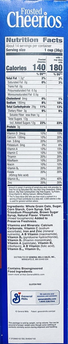 Cheerios Nutrition Label Cheerios Honey Nut Medley Crunch Cereal