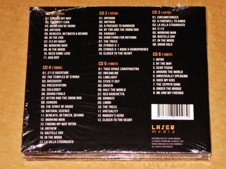 Rush: Box - Legendary Radio Broadcast Recordings 6 CD Set 2022 Laser ...