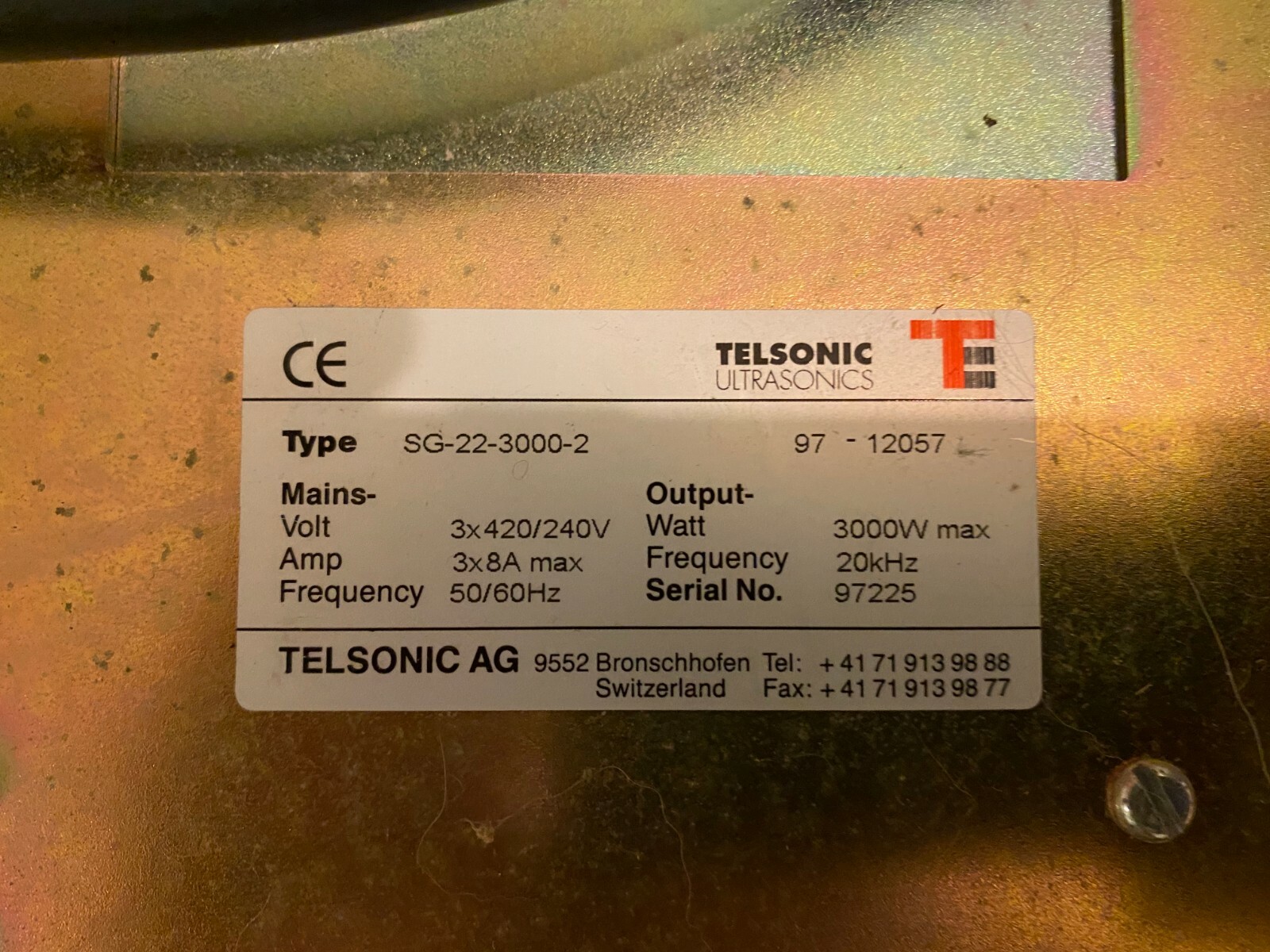 Telsonic Ultrasonics SG-22-3000-2 Generator Controller CU-1 | eBay UK