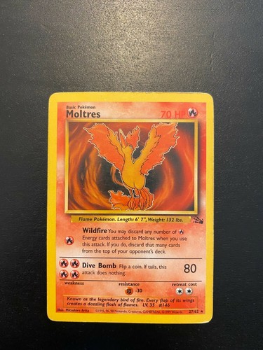1999 Pokemon - Moltres 27/62 Fossil Set Non-Holo Rare Pokemon card ...