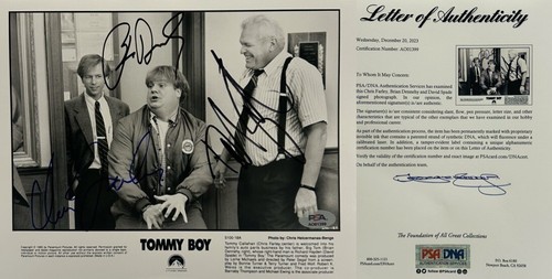 🎥 PSA DNA Chris Farley Brian Dennehy David Spade Triple Signed 8x10 ...