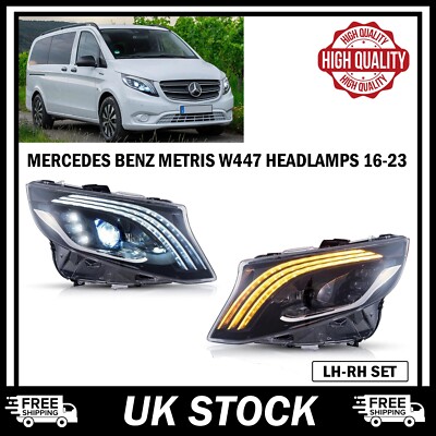 LED HEADLIGHTS LAMP FOR MERCEDES BENZ METRIS VITO W447 BLUE ANIMATION ...