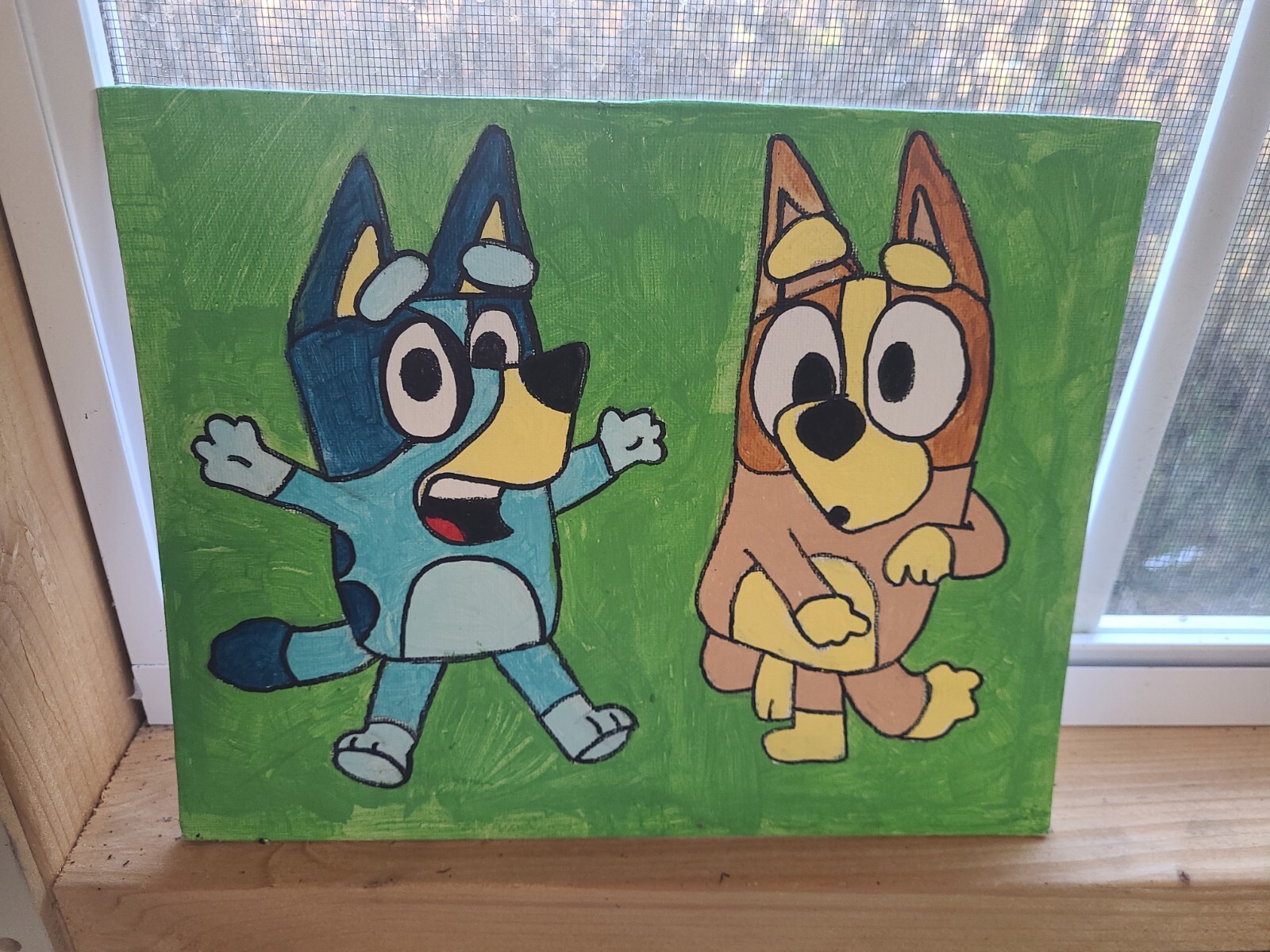 Hand Painted Bluey Picture On 8x10 Flat Canvas | eBay