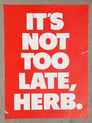 Vintage It's Not Too Late Herb Poster 1986 Burger King Teaser Ad ...