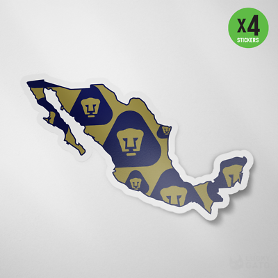 (4 Pack) Pumas UNAM Vinyl Sticker Decal Calcomania Futbol Soccer Liga ...