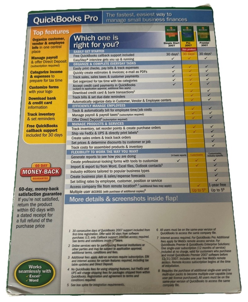 QuickBooks Pro 2007 Intuit Small Business Financial Software READ | eBay