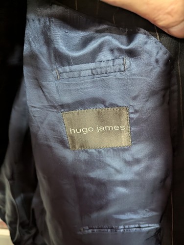 Hugo James Men's Clean Black Suit Jacket Blazer, Size XL Chest 54" Pin ...