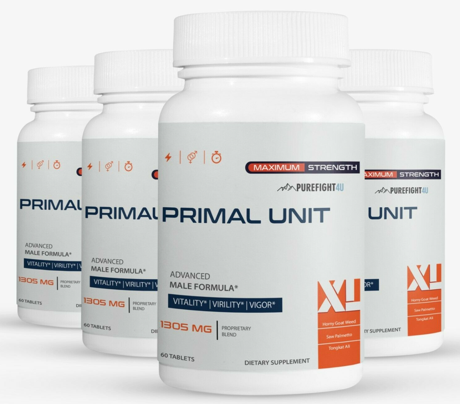 PRIMAL UNIT XL Pills For Men 1305mg - 4 Bottles 240 Capsules | eBay