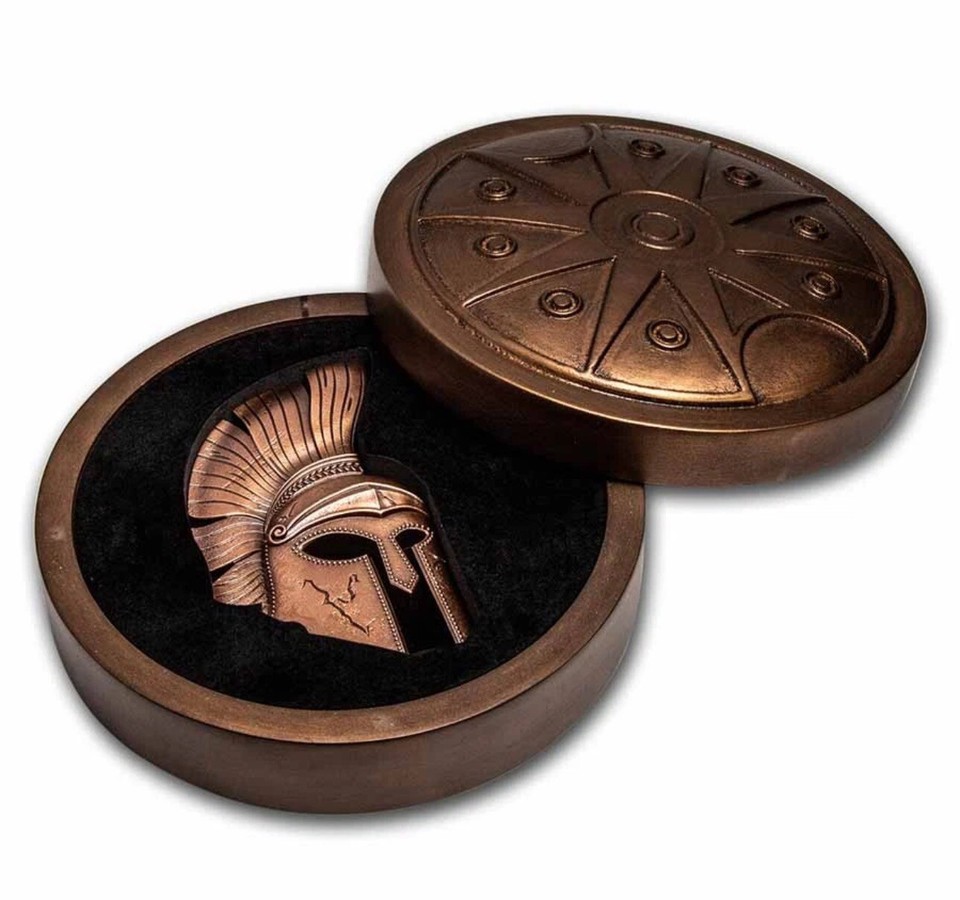 2023 10 oz Antique Solomon Islands Silver Trojan Helmet Coin (Box, CoA ...