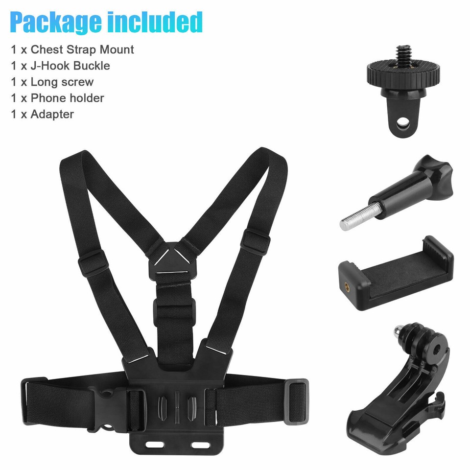 Chest Harness Body Strap Mount Accessories Adjustable for iPhone GoPro ...