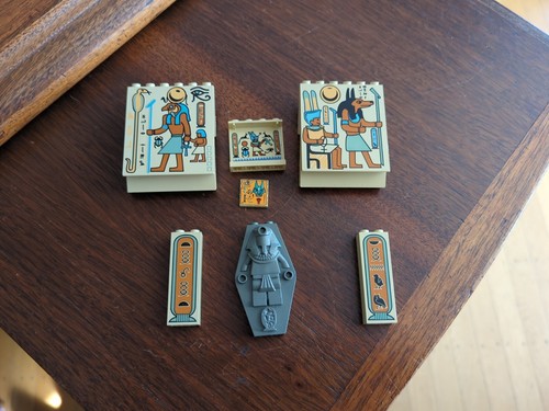 LEGO Adventurers Hieroglyphs + Sarcophagus Mummy Coffin Lid Dark Gray ...