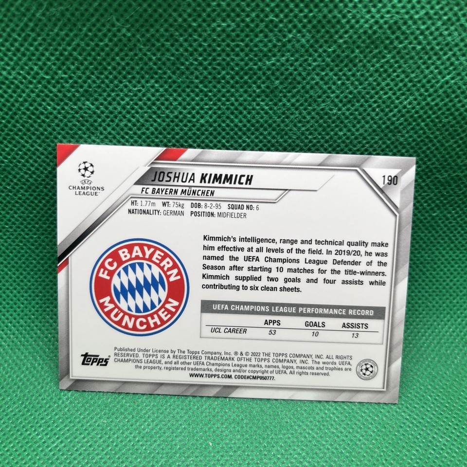2021-22 Topps UEFA Champions League 1st Edition Joshua Kimmich Card ...