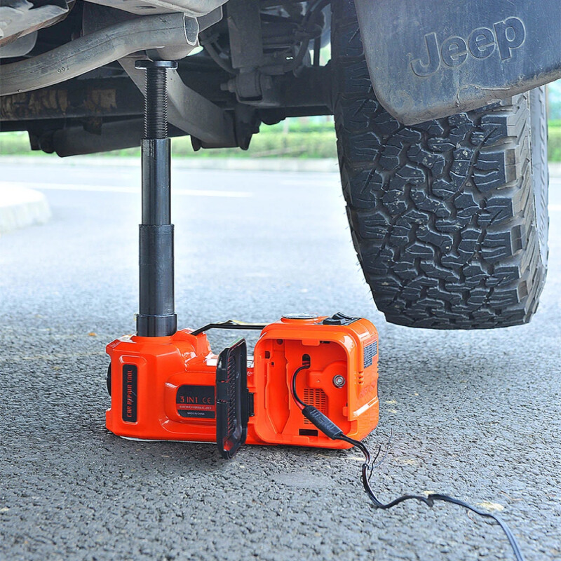 12V 5Ton Car Electric Hydraulic Floor Jack Tire Inflator Pump LED ...