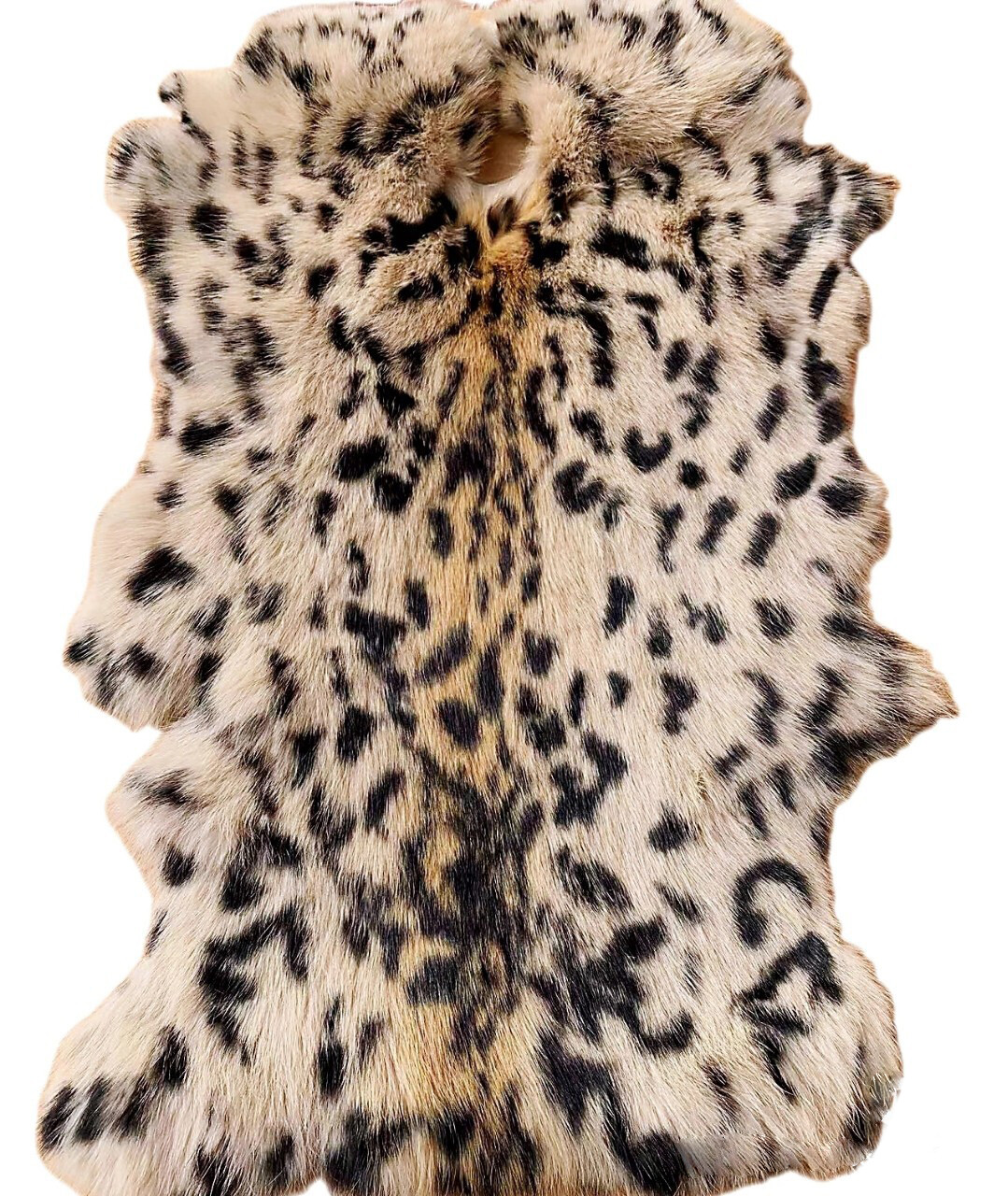 Tiger Print Real Rabbit Fur Pelt Soft Leather Hides for Crafting ...