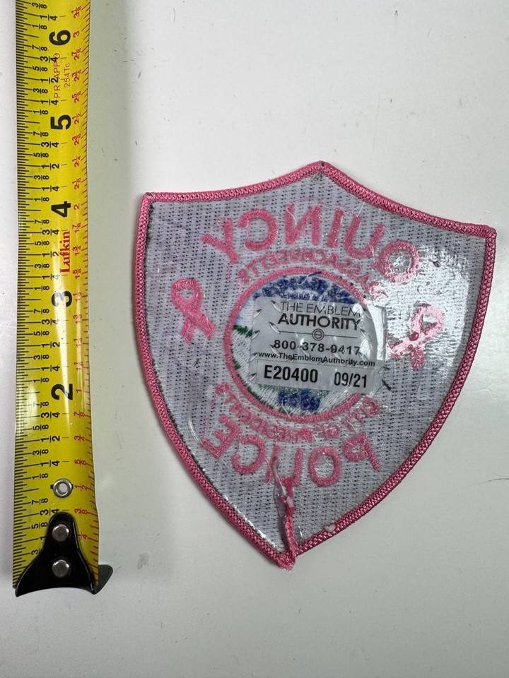 Quincy Police Pink Breast Cancer Awareness Massachusetts MA Patch L3 | eBay