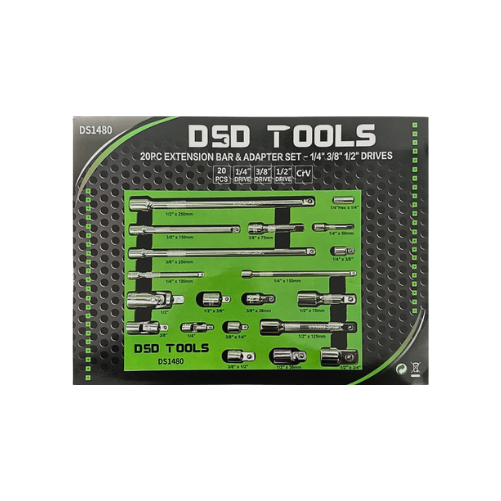 DSD TOOLS 20Pc Socket Extension Bar UJ Adapter Set 1/4" 3/8" 1/2" DR ...