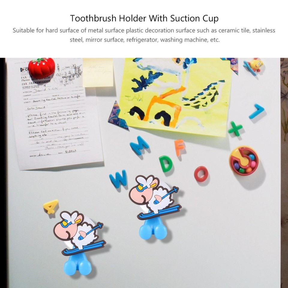 3 Pcs Cartoon Wall Toothbrush Holder for Bathroom Suction Cup Rack ...