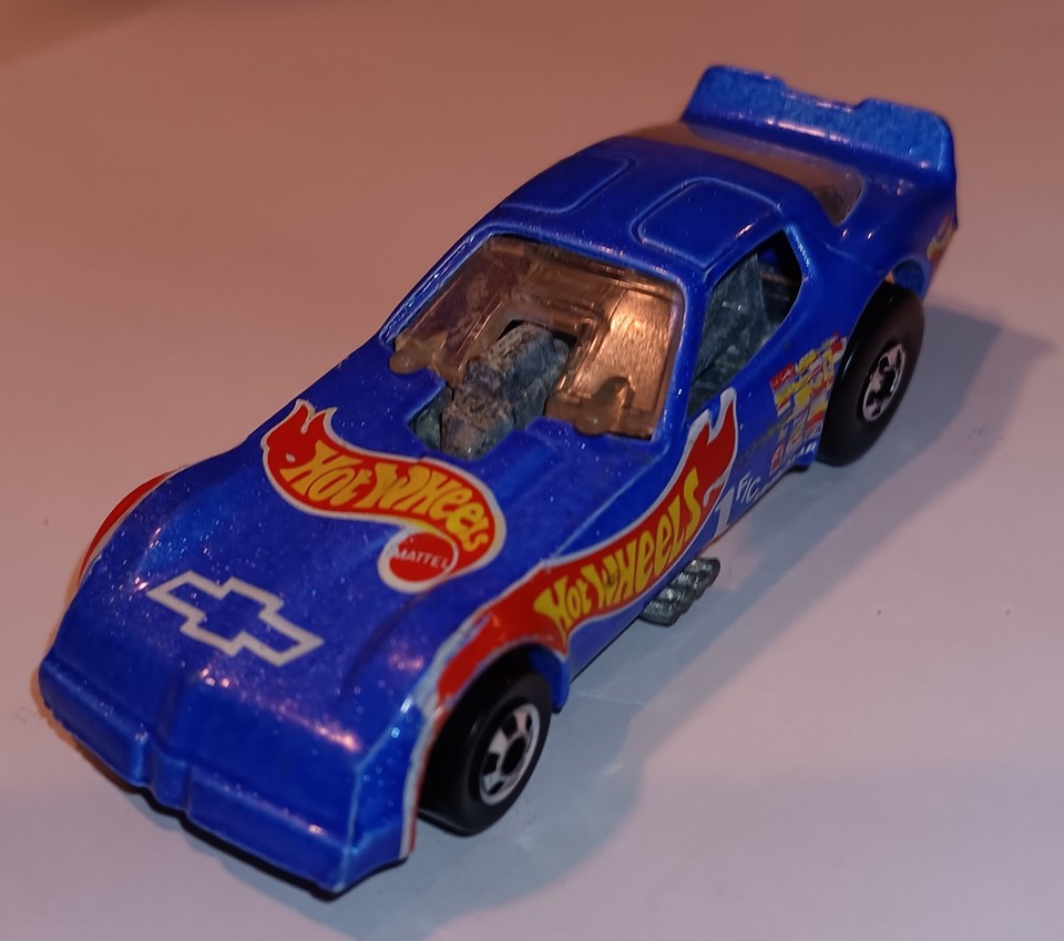 Vtg 1977 Hot Wheels Pontiac Firebird Funny Car Blue Error Chevy Logo ...