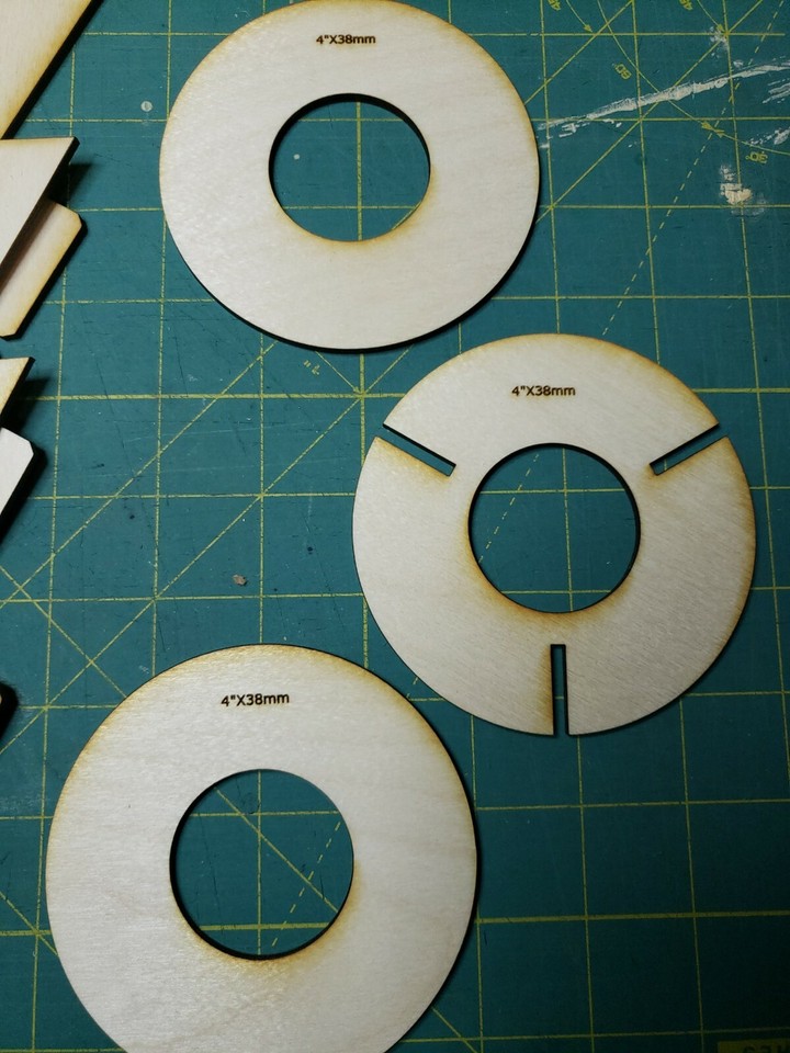 Estes Mega Red Max fin and 38mm Centering ring set plywood parts for ...