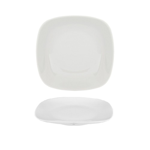Set 6 Dinner Plates Mimoza Squares White Porcelain 11in Gural Dinner ...