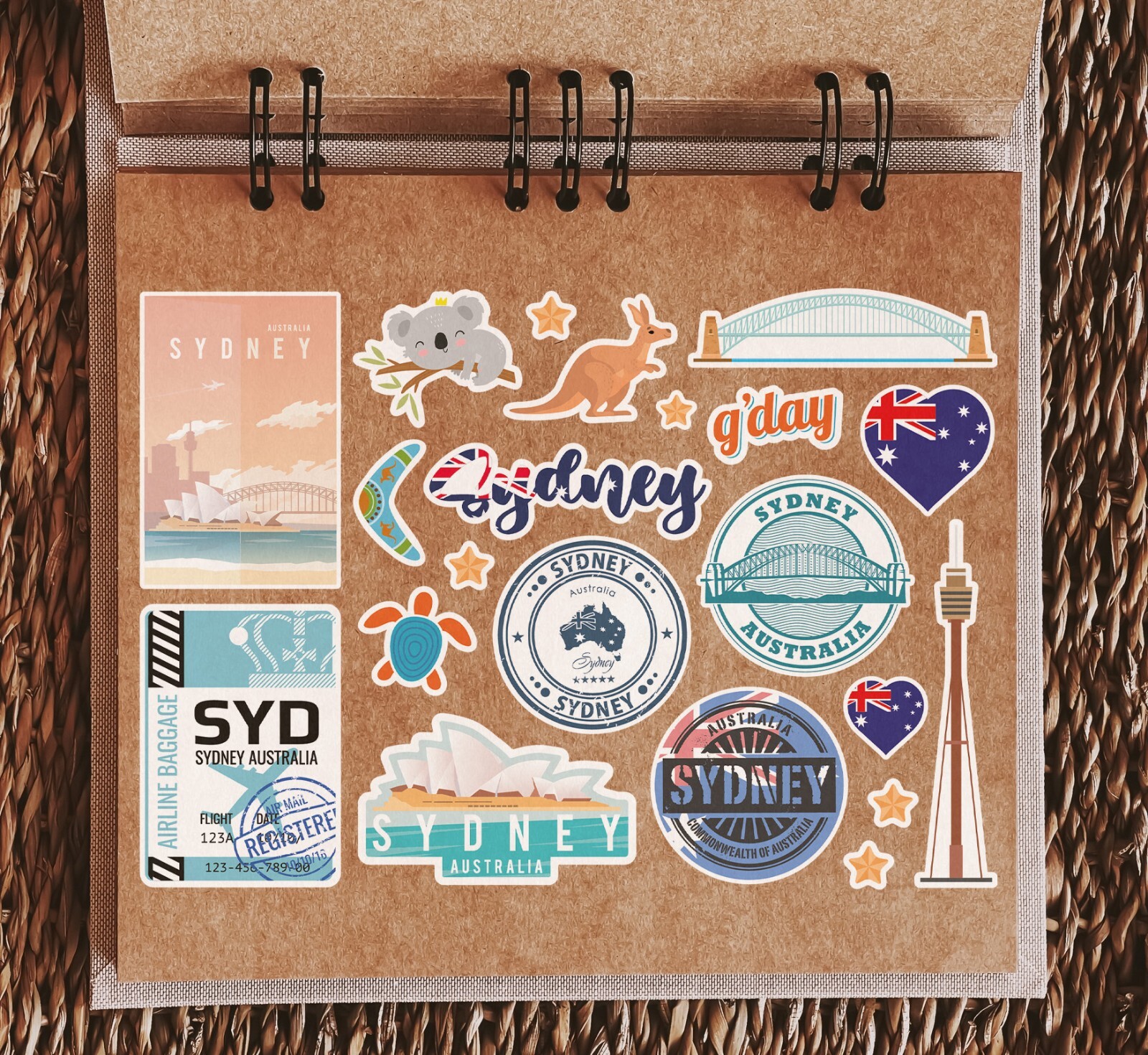A5 Sticker Sheet Sydney Vinyl Stickers - Australia Holiday City Travel ...