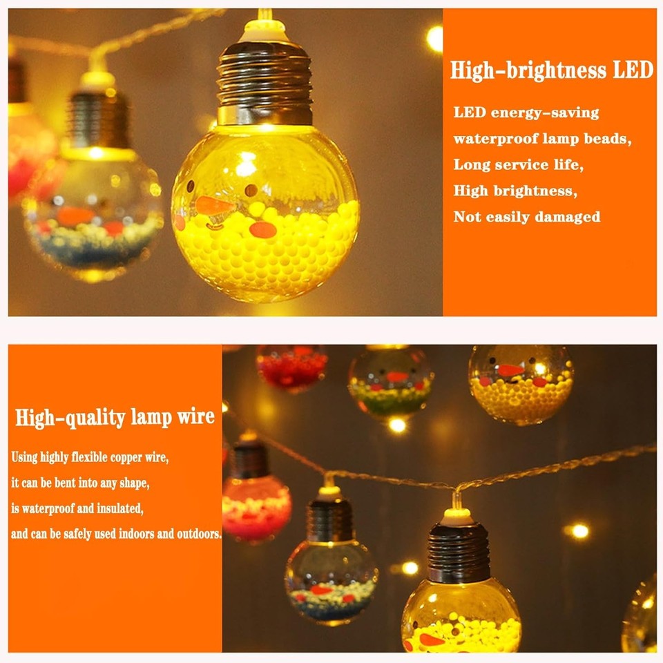Christmas Tree String Lights -10 LED Colorful Foam Ball Bulbs,6ft ...